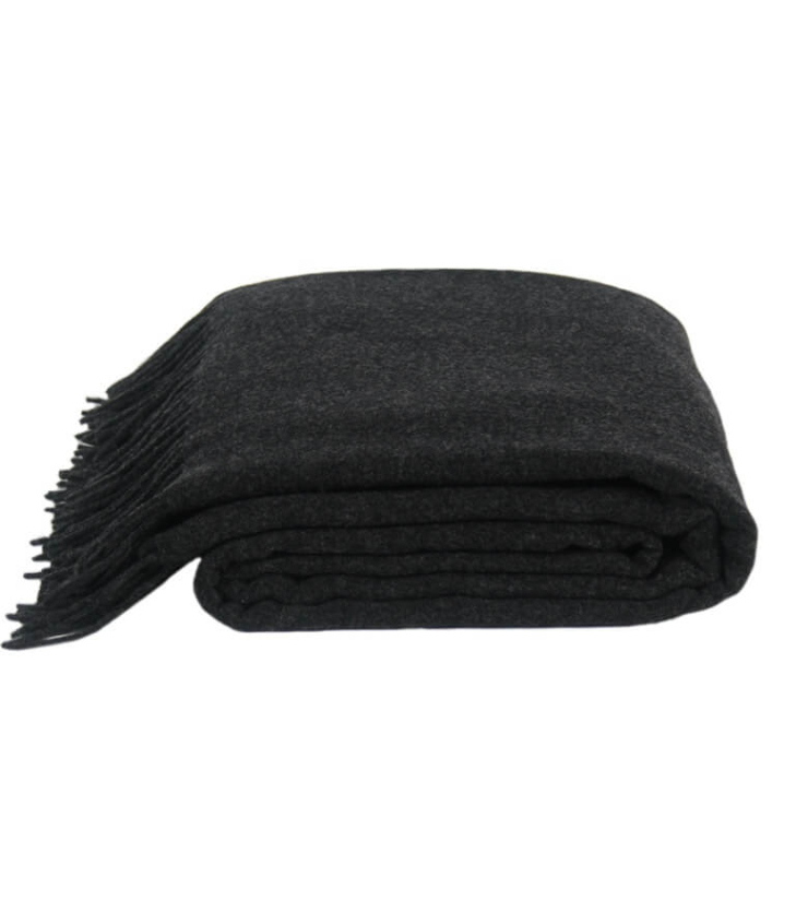 Plaid Gris - 100% Pure Laine - Ultra doux!