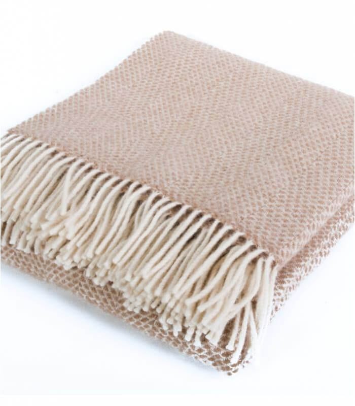 Plaid laine beehive beige : Plaid Addict, vente en ligne de Plaids pure ...