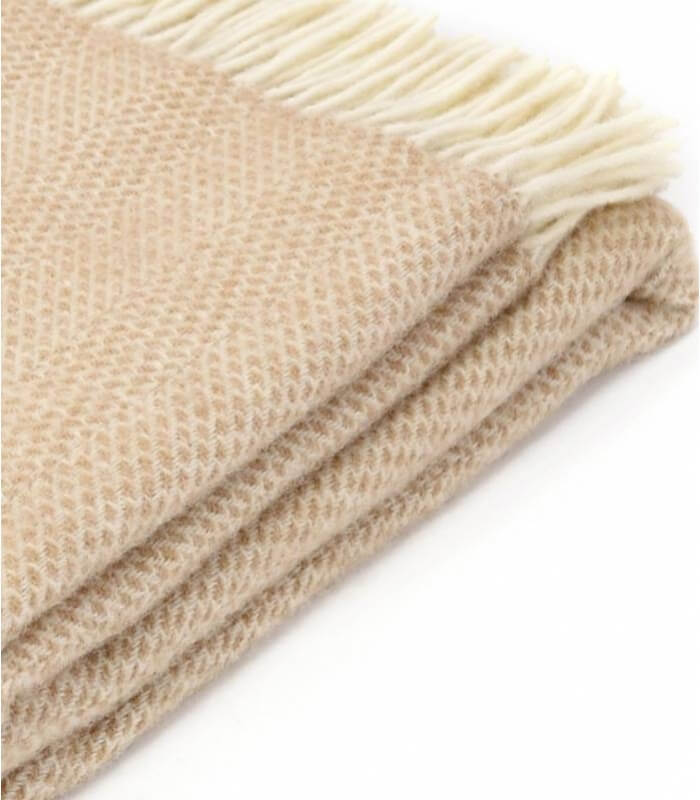 Plaid laine beehive beige : Plaid Addict, vente en ligne de Plaids pure ...