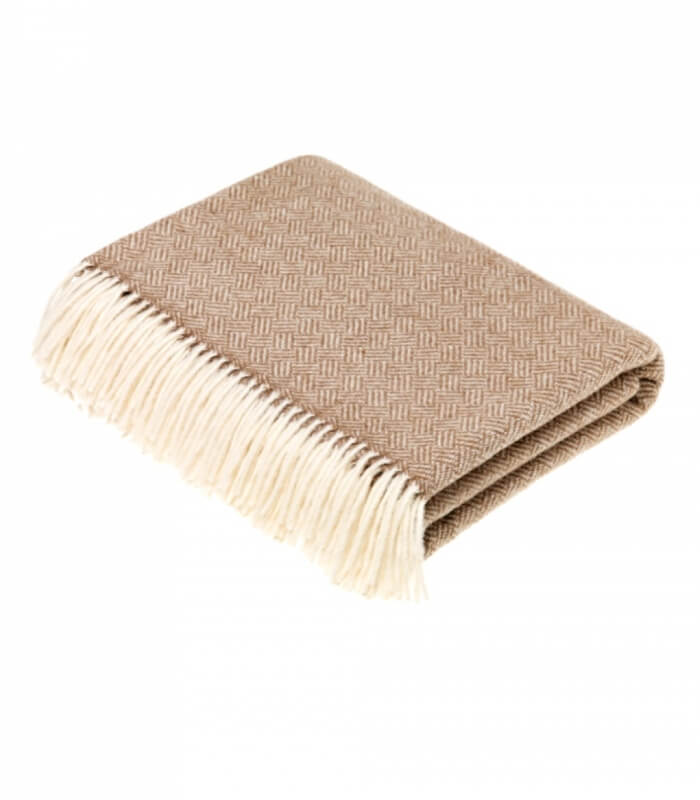 Plaid 100% laine mérinos marron glacé : Plaid Addict, vente en ligne de ...