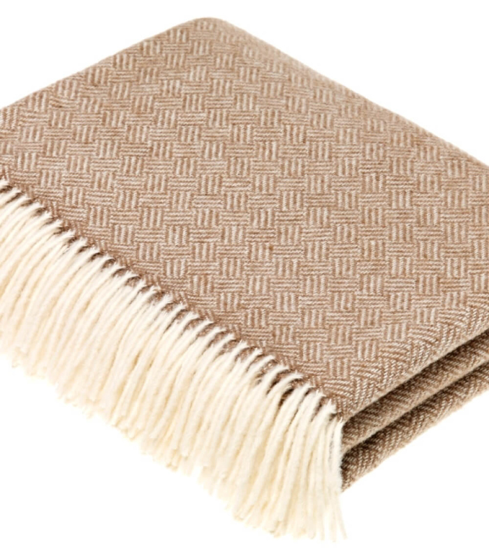 Plaid 100% laine mérinos marron glacé : Plaid Addict, vente en ligne de ...