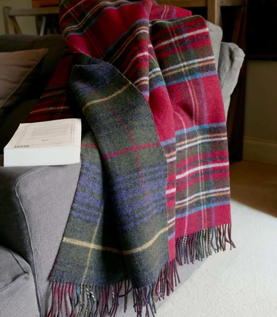 Plaid Marine - 100% Laine - Plaid-Addict.com