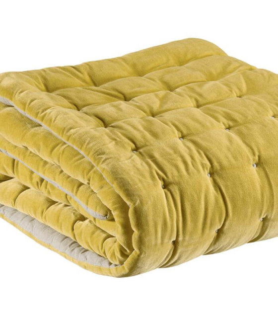 Edredon Bout de Lit Velours Bois de Rose 85X200cm