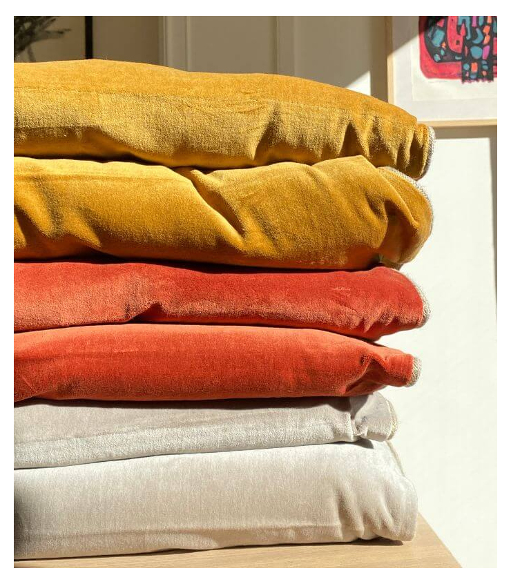 Edredon Bout de Lit Velours Orange Brick 85X200cm