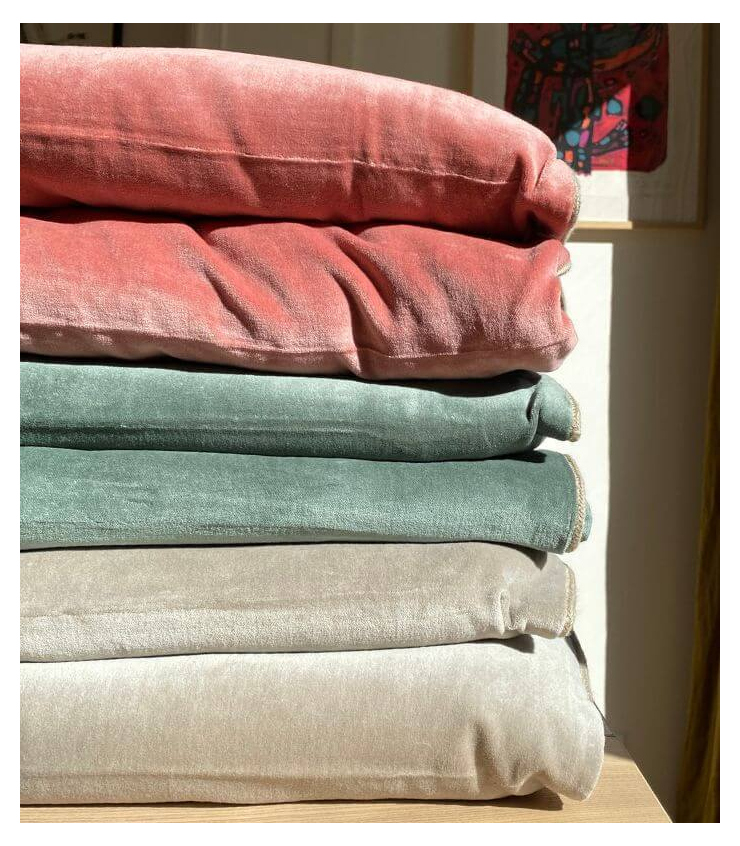 Edredon Bout de Lit Velours Bois de Rose 85X200cm