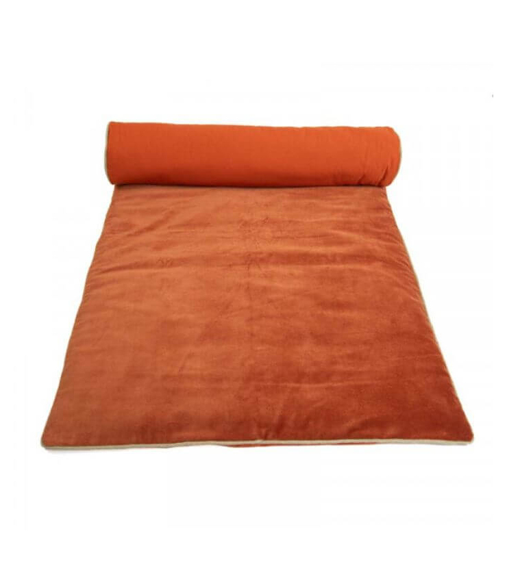 Edredon Bout de Lit Velours Orange Brick 85X200cm