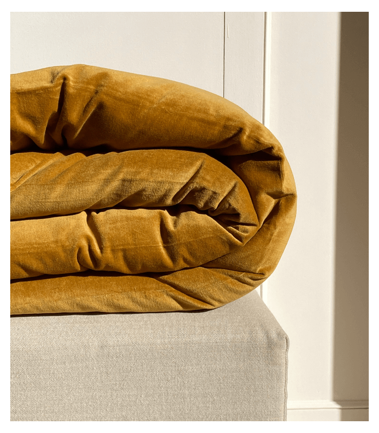 Edredon Bout de Lit Velours Chamois 85X200cm