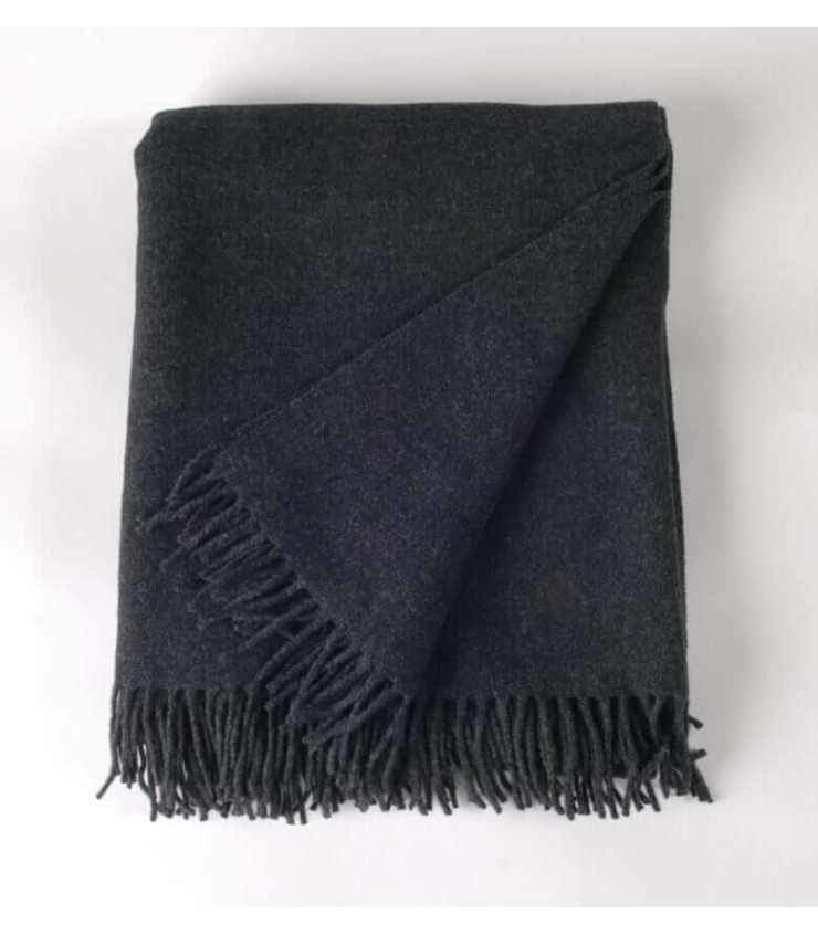 Plaid Gris - 100% Pure Laine - Ultra doux!