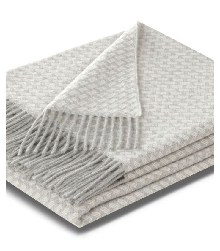 Plaid Cachemire Gris Clair 130 X 170 cm - Collection CORTINA